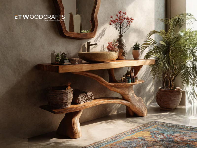 Tree Trunk Bathroom Vanity - A Unique Touch of Nature for Bathroom – ET ...