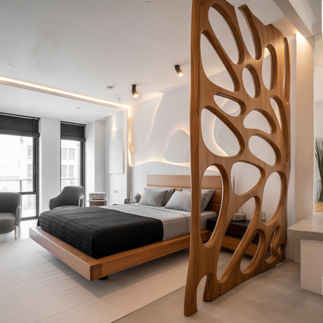 Artistic Room Divider With Sculptural Design For Bedroom Or Living Roo ...