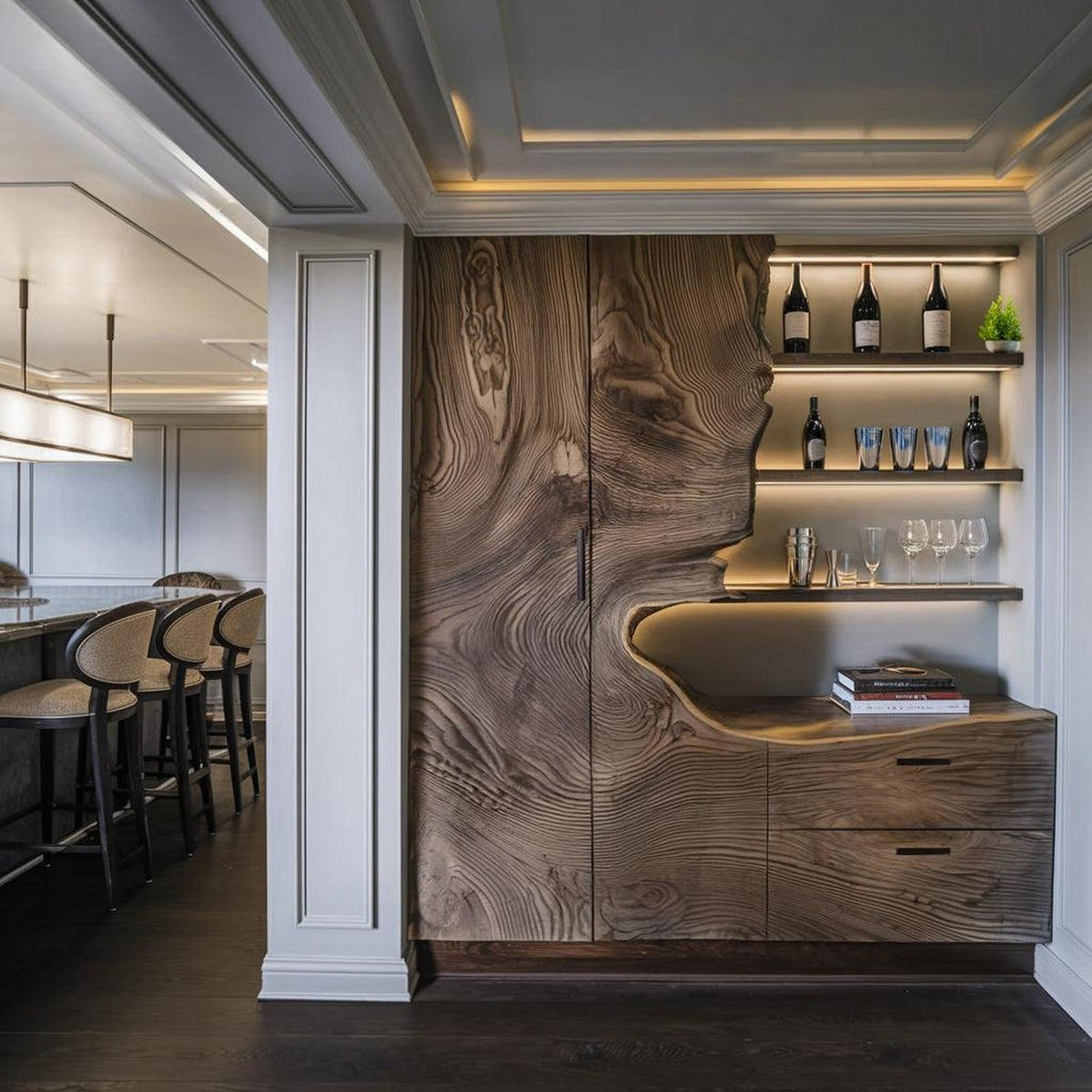 Modern Bar Cabinet With Wine Storage For Dining Room – ET Woodcrafts