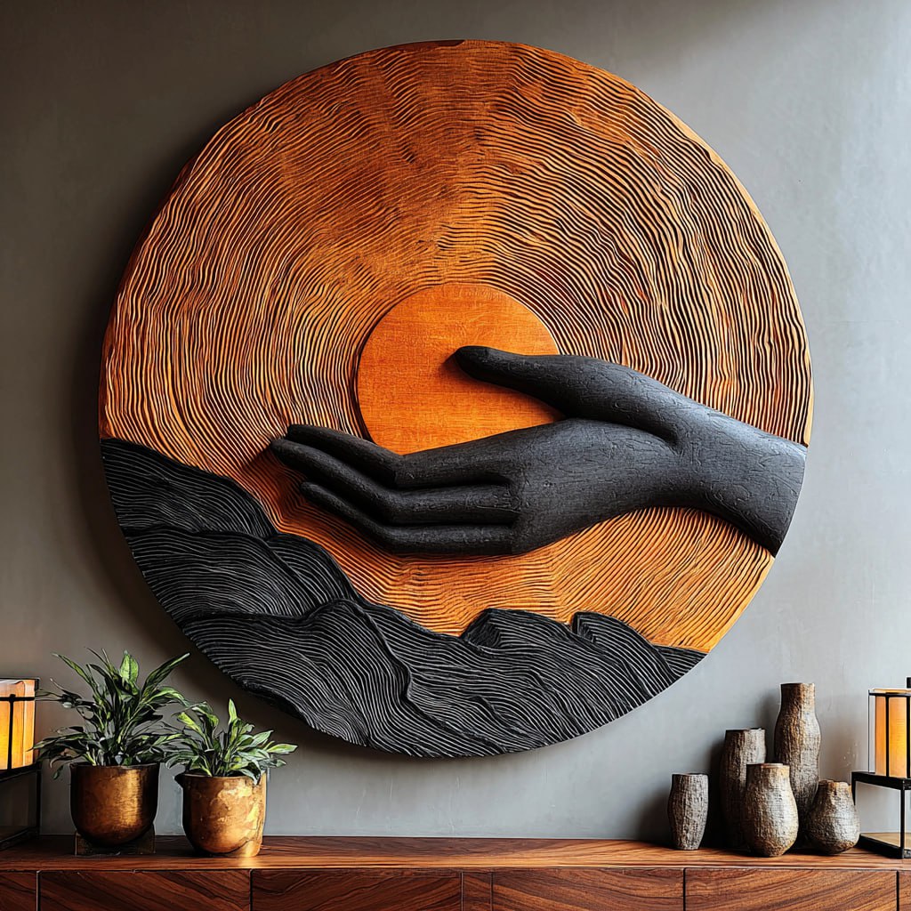 Modern Wooden Wall Art Sculpture For Entryway And Hallway Decor – ET ...