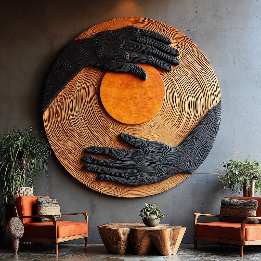 Mid Century Solid Wood 3D Sculpture For Living Room Wall Decor – ET ...