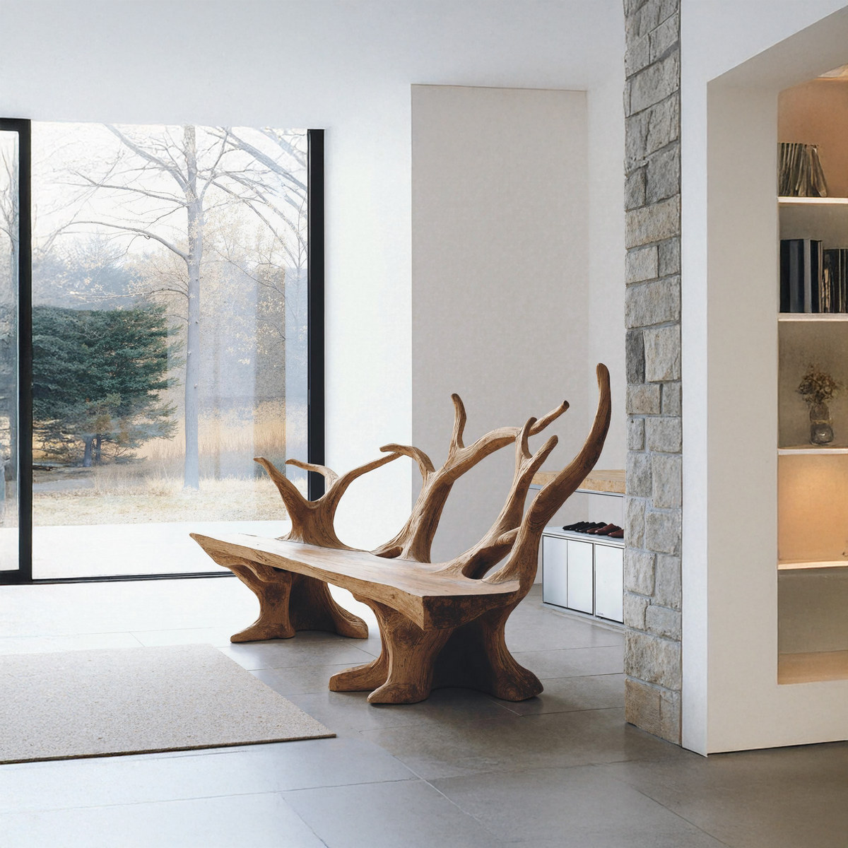Handcrafted Branch Bench For Living Room Statement Pieces – ET Woodcrafts