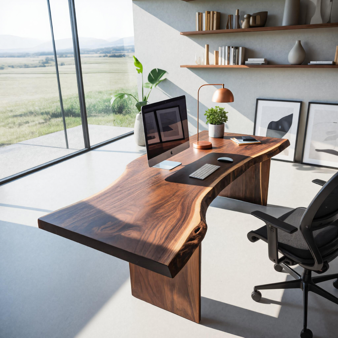 Modern Organic Curved Office Desk For Executive Or Creative Workspace ...