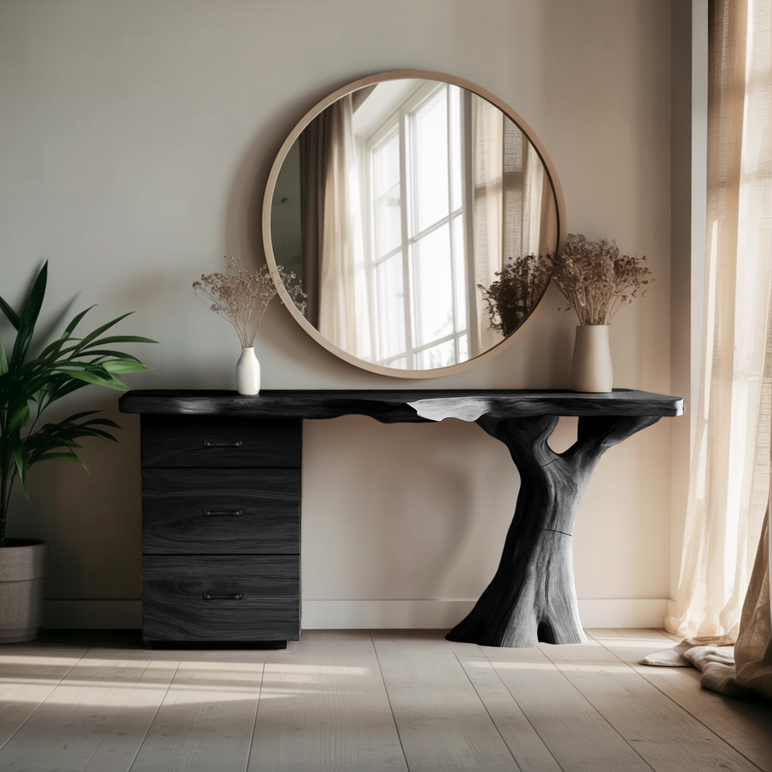 Rustic Solid Wood Dressing Table For Bedroom Cozy Vintage Decor – ET ...