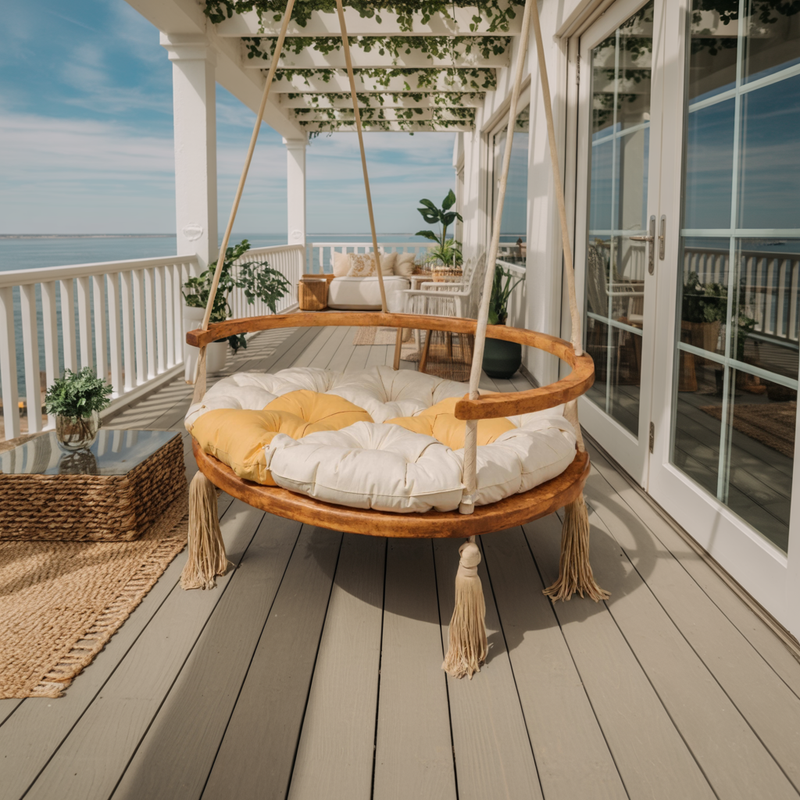 Boho Round Swing Chair For Porch Or Garden – ET Woodcrafts