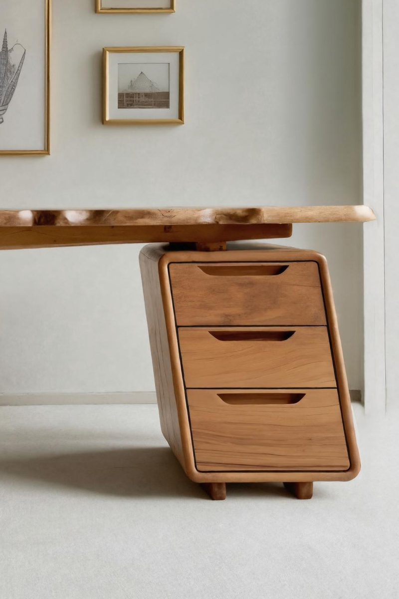 Contemporary Office Desk With Storage Drawers For Home Workspace – ET ...