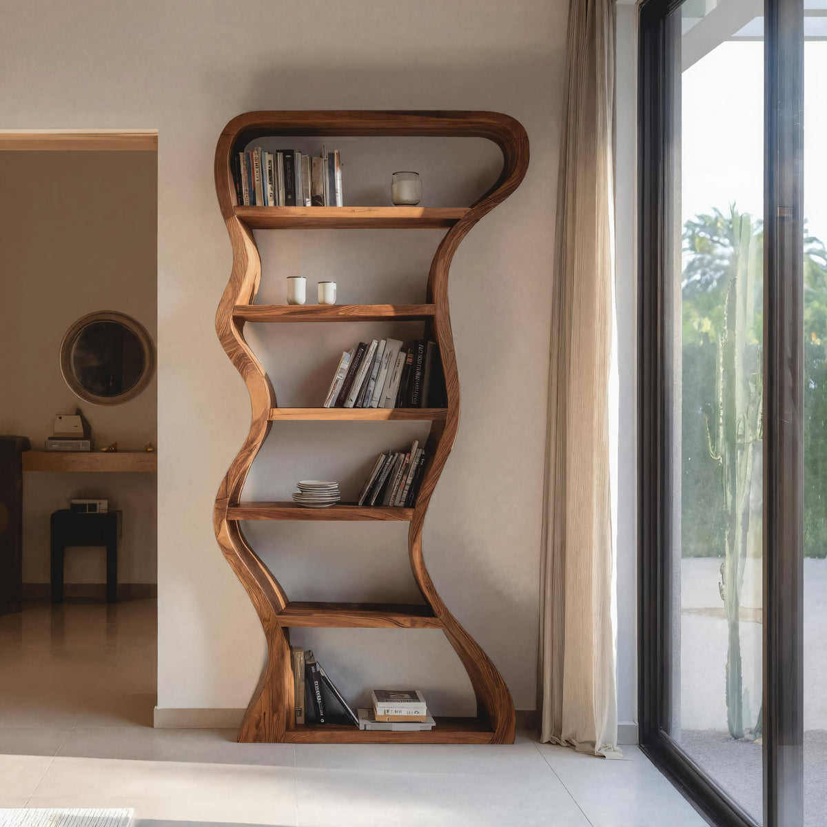 Organic Sculpture Wavy Bookshelf For Living Room Or Office Furniture ...