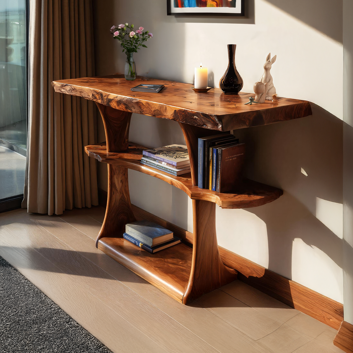 Farmhouse Live Edge Entryway Table For Hallway And Foyer Design – ET ...