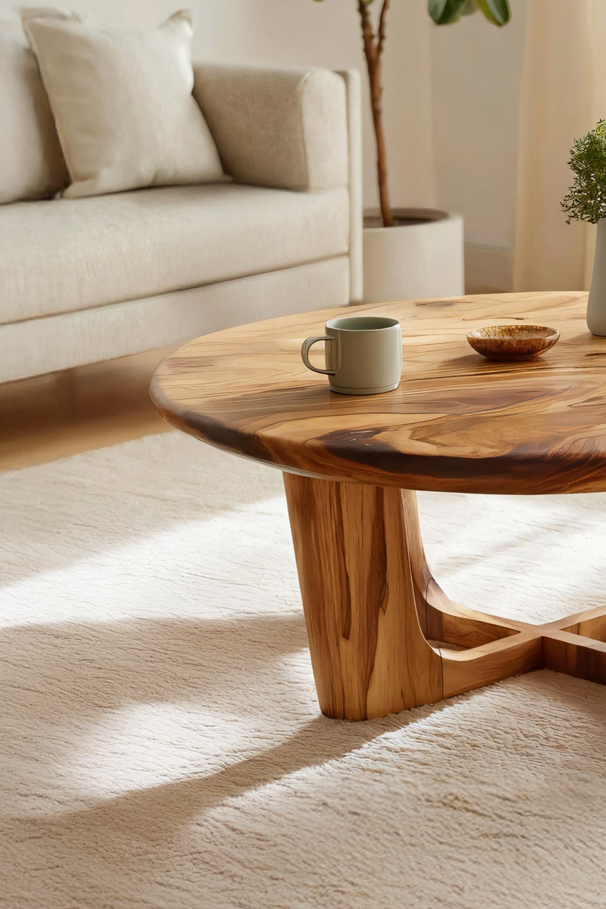 Modern Handcrafted Live Edge Low Table For Living Room Furniture Decor ...