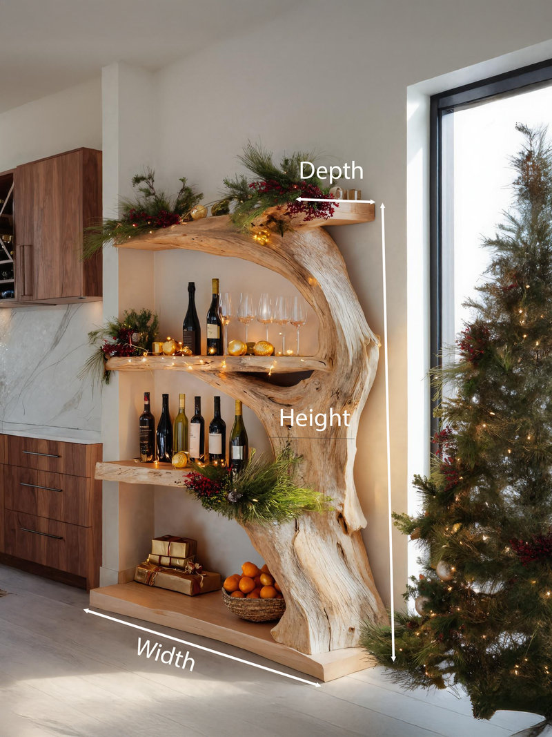 Christmas Rustic Live Edge Shelf For Holiday Decoration – ET Woodcrafts