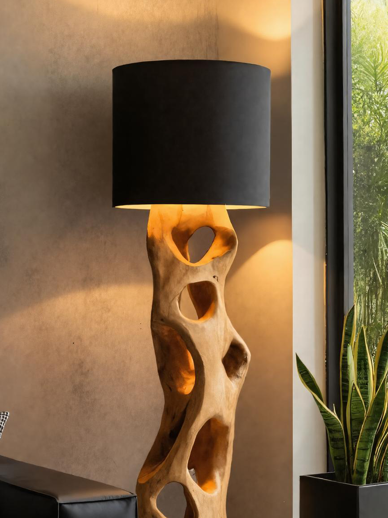 Modern Sculptural Floor Lamp For Living Room – ET Woodcrafts