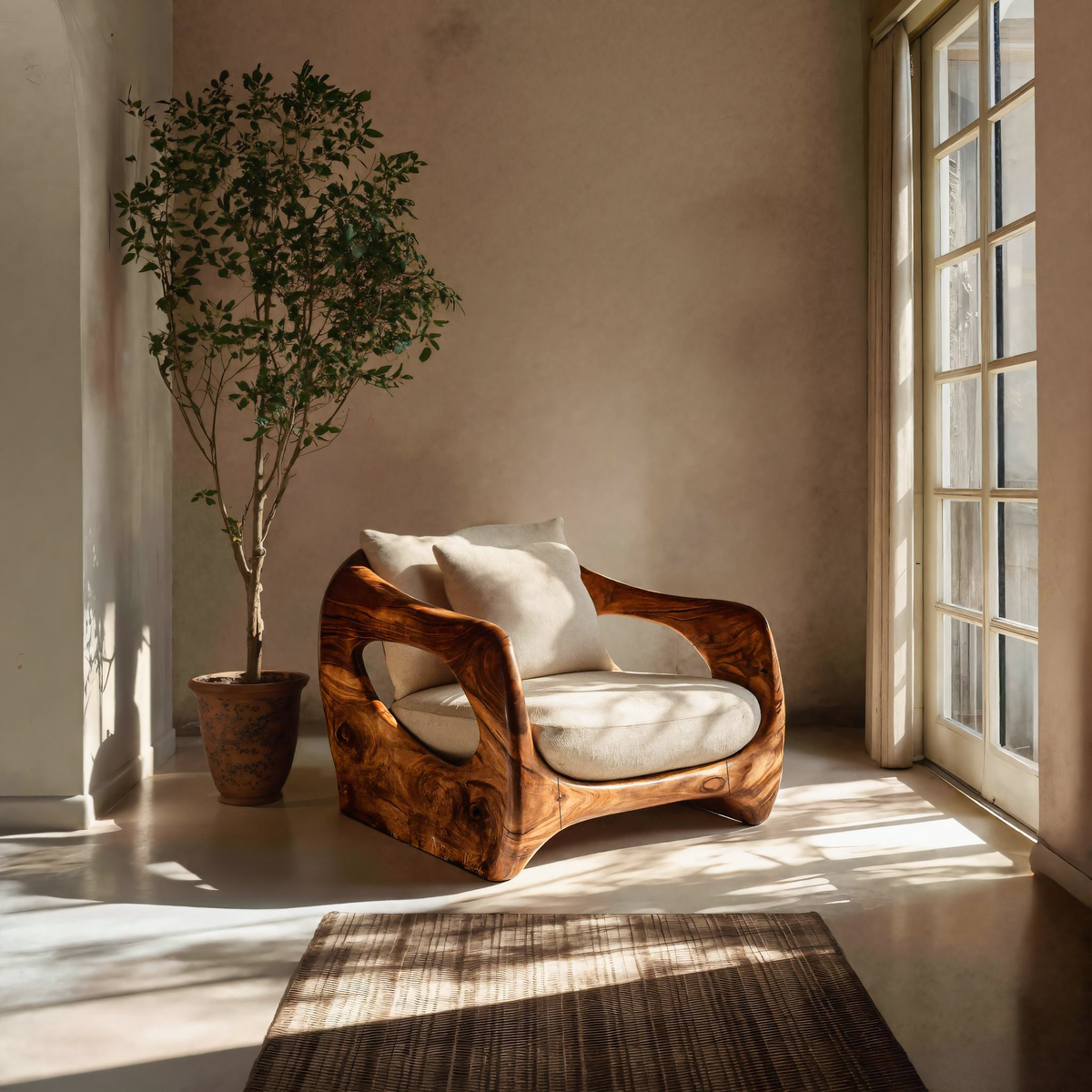 Minimalist Organic Lounge Seating For Living Room Interiors – ET Woodcrafts