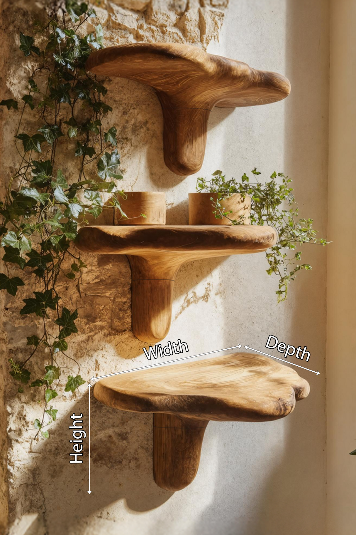 Handcrafted Wooden Mushroom Shelf For Modern Entryway Design – ET ...