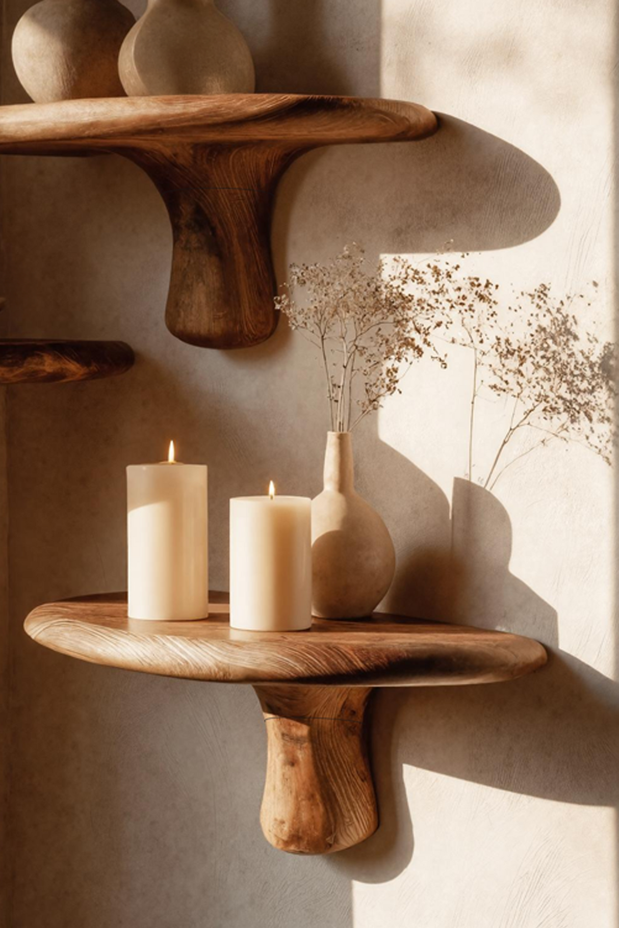 Handcrafted Live Edge Mushroom Shelf For Artistic Living Room Design ...