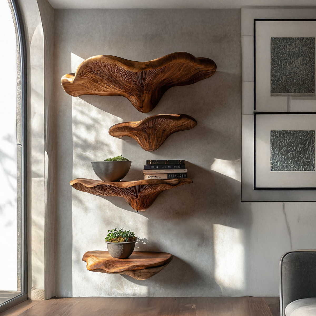 Farmhouse Solid Wood Mushroom Shelf For Bedroom Decor And Storage – ET ...