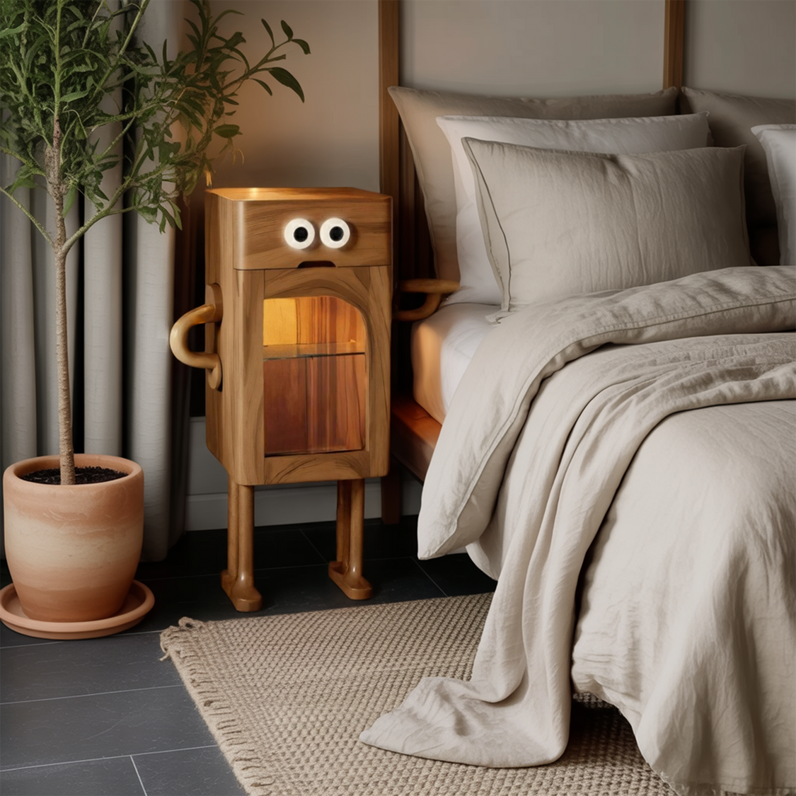 Whimsical Robot Nightstand For Kids Bedroom Or Playroom – ET Woodcrafts