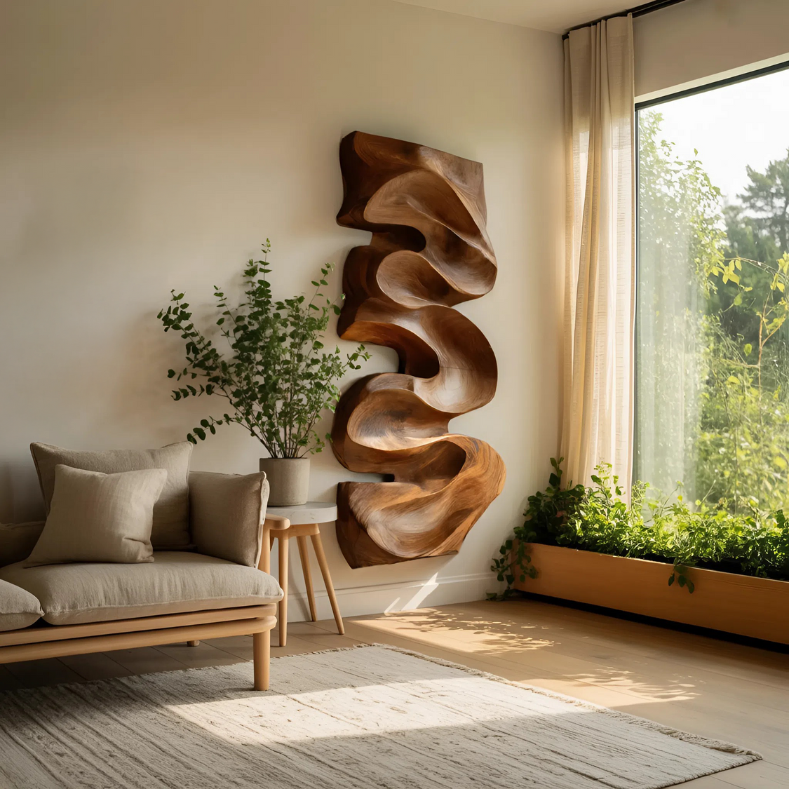 Modern Organic Wall Art Panel Decor For Living Room – ET Woodcrafts
