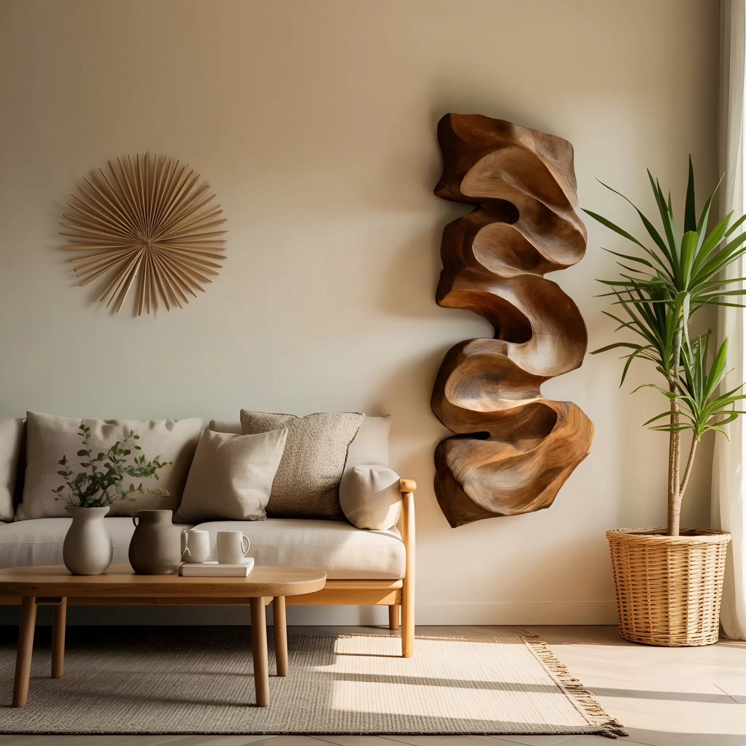Modern Organic Wall Art Panel Decor For Living Room – ET Woodcrafts