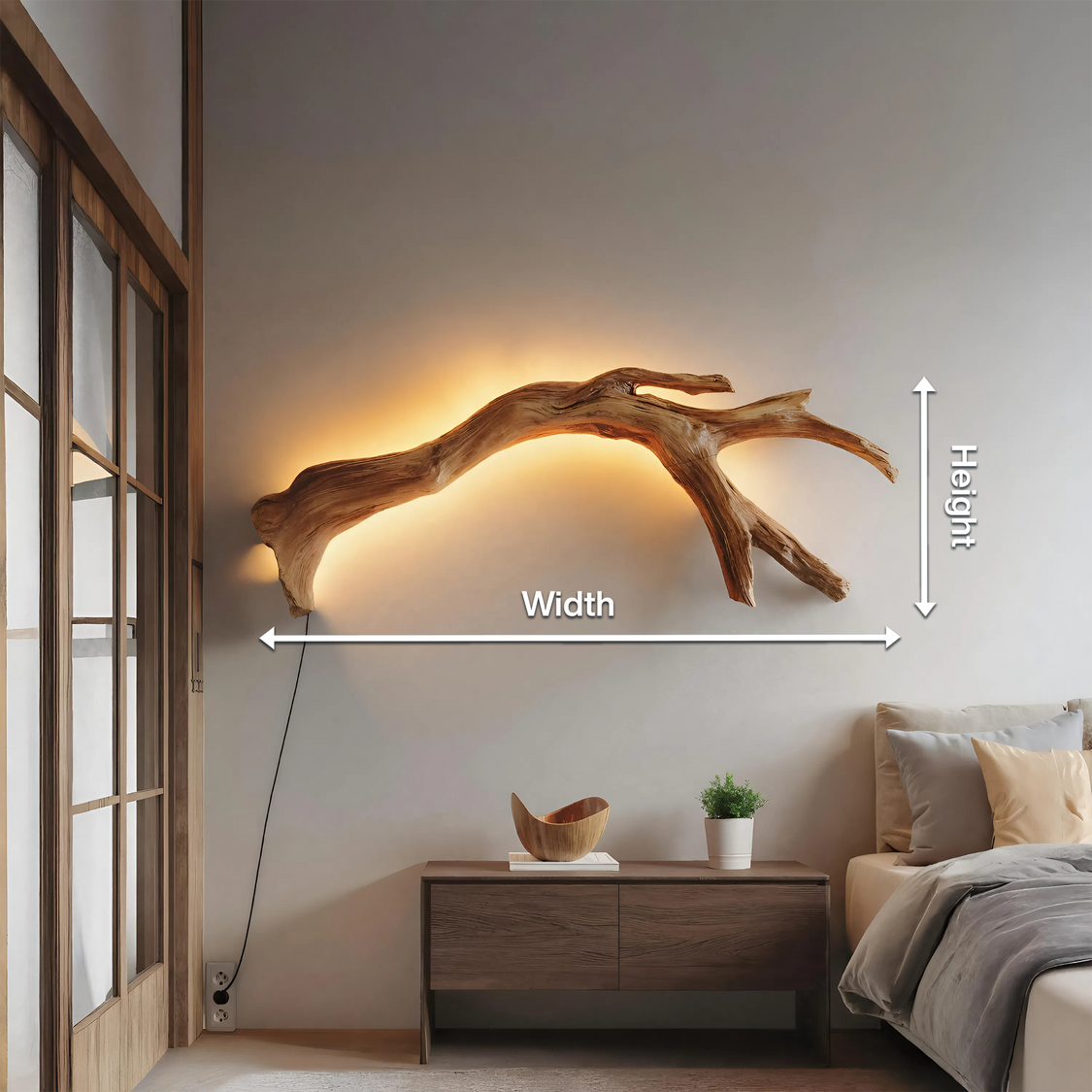 Modern Organic Branch LED Wall Lamp For Bedroom – ET Woodcrafts