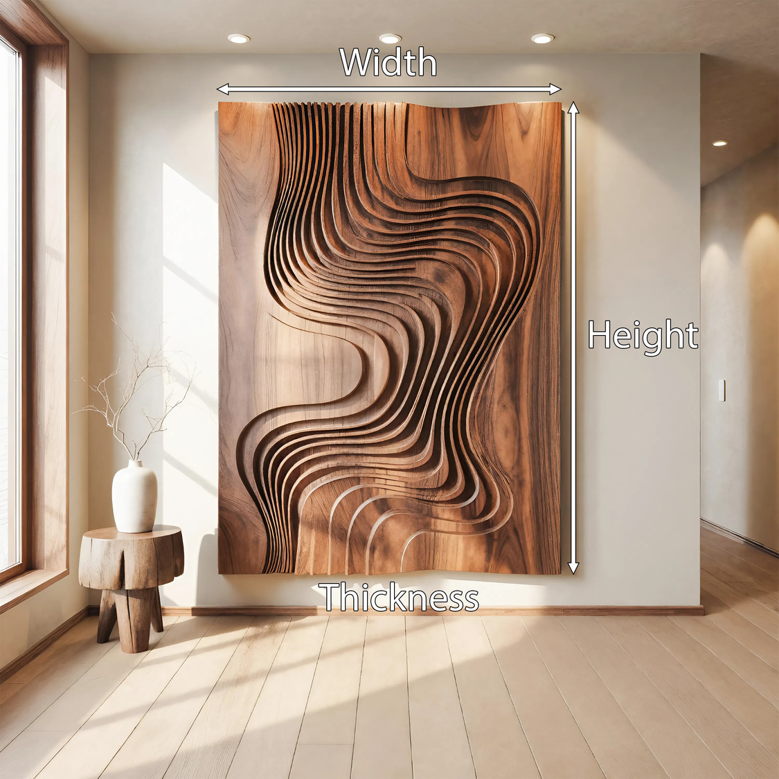 Modern Wall Sculpture With Flowing Layered Curves For Entryway – ET ...