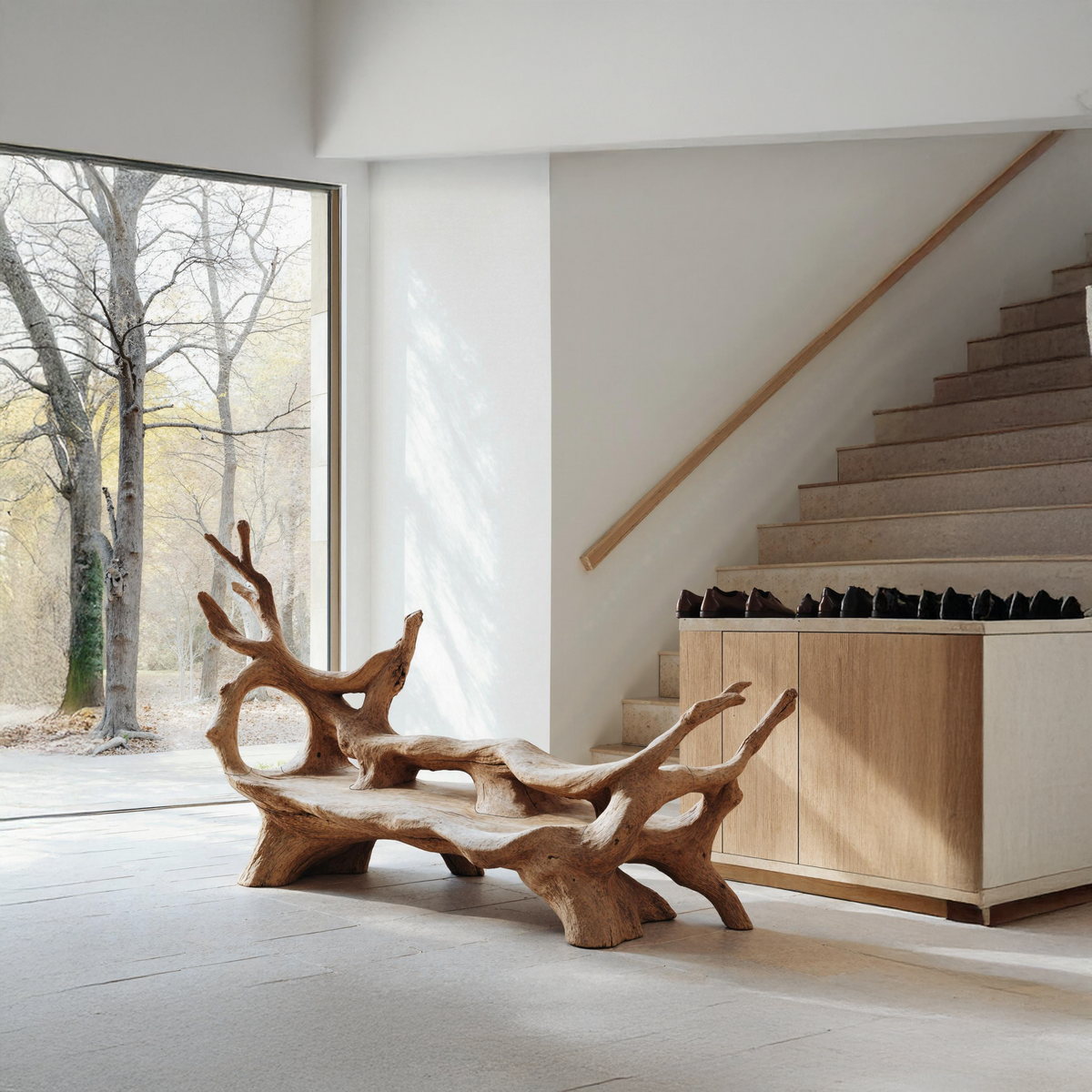 Mid Century Branch Bench For Retro Patio Ambiances – ET Woodcrafts
