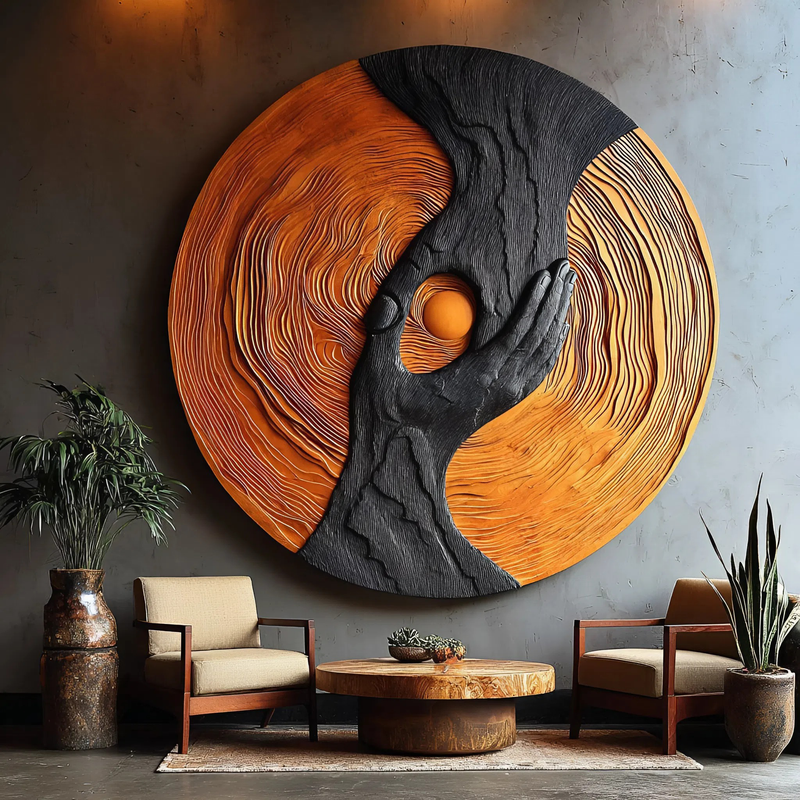 Modern Solid Wood 3D Sculpture Wall Art For Entryway Decoration – ET ...