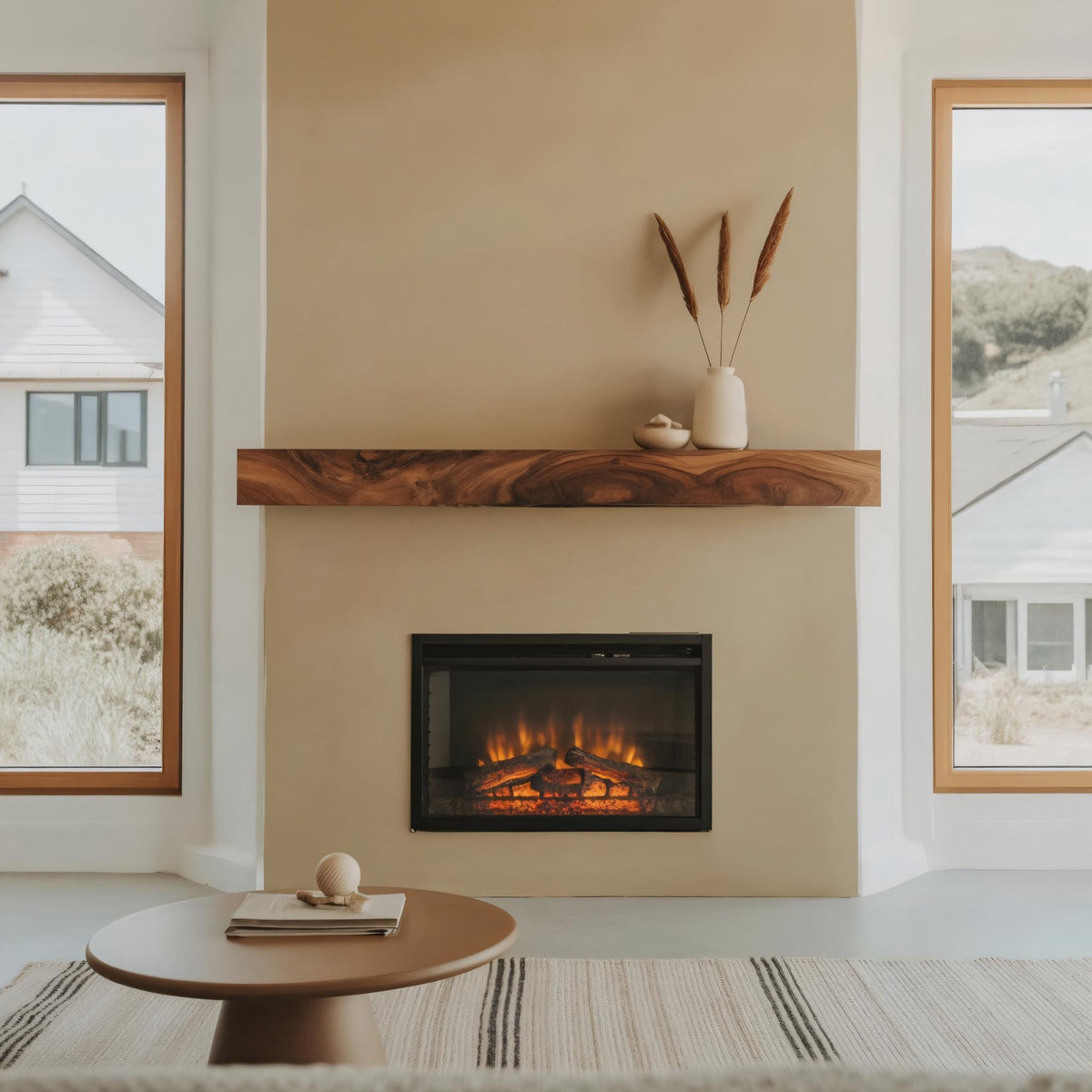Rustic Floating Mantel Shelf For Fireplace Living Room Wall – ET Woodcrafts