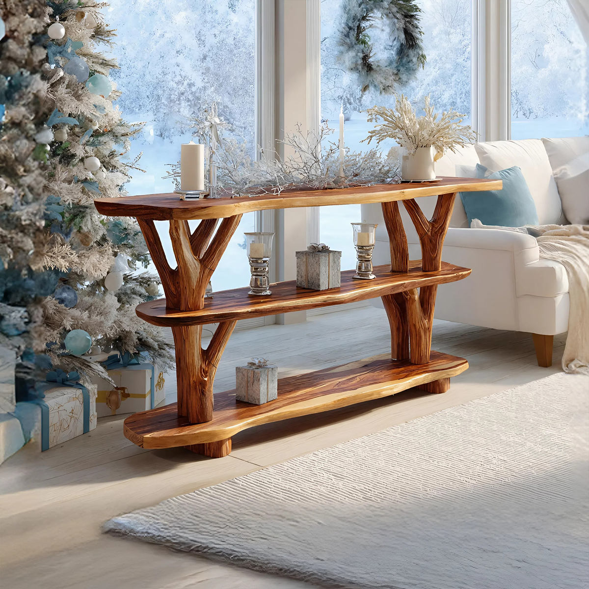 Modern Live Edge Entryway Table For Furniture Decor Holiday Gift Decor ...