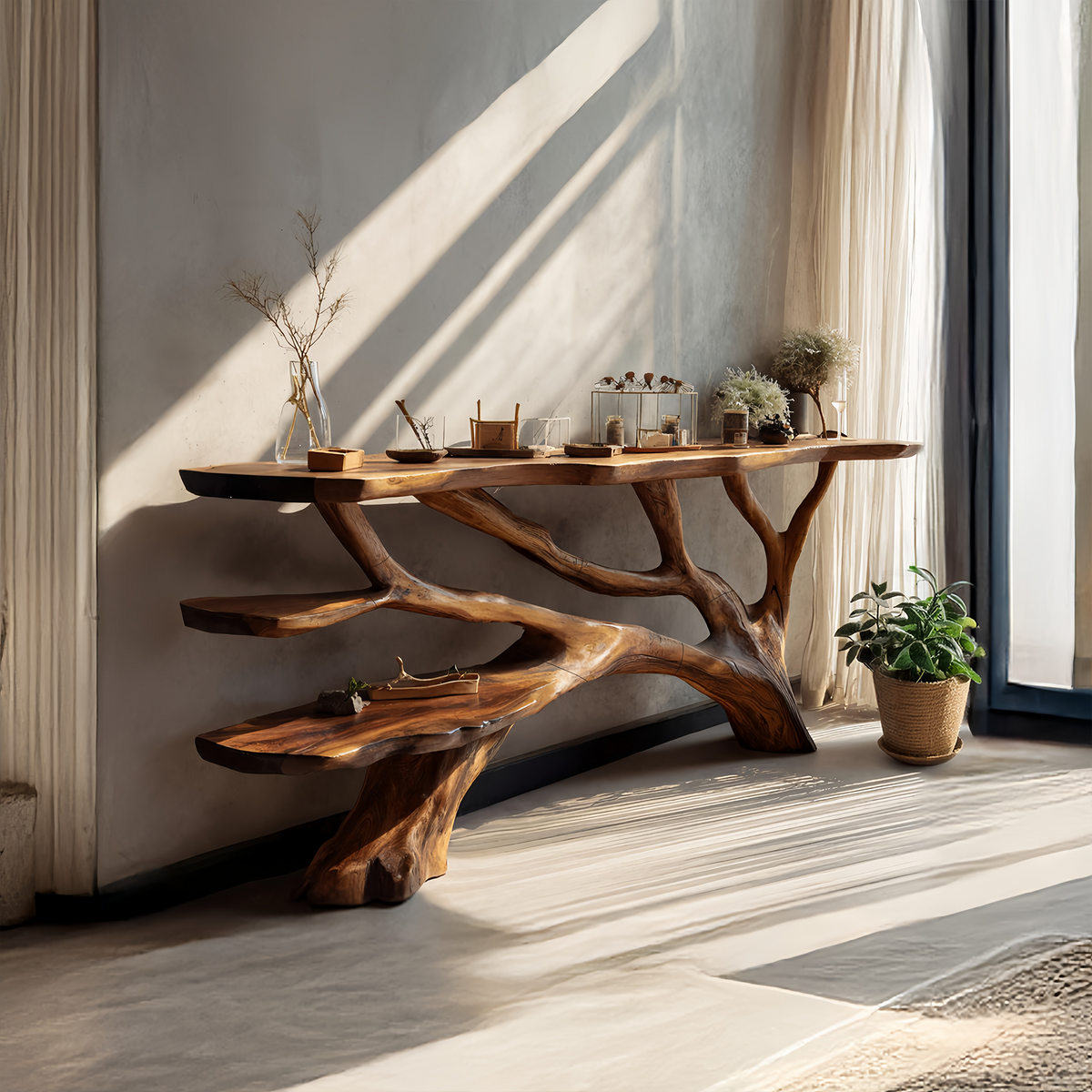 Handcrafted Live Edge Entryway Table For Bedroom Rustic Home Interior ...