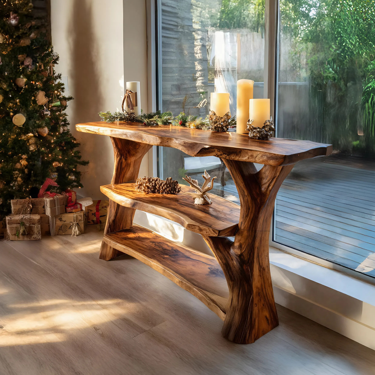 Handcrafted Live Edge Entryway Table For Christmas Bedroom Furniture D ...