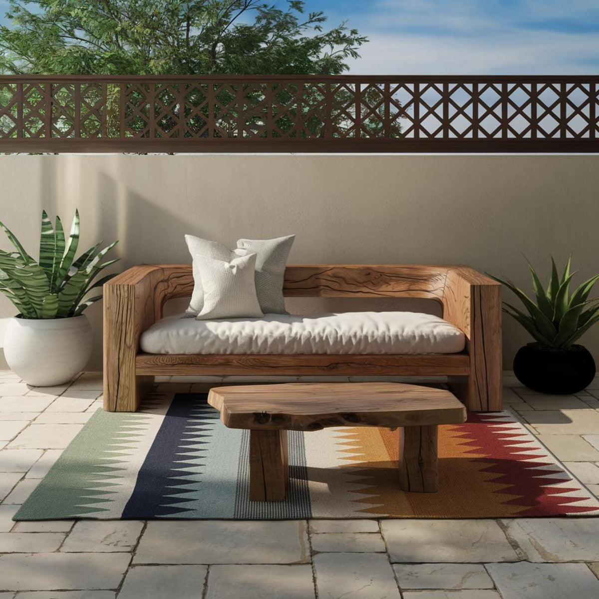 Rustic Outdoor Sofa Set And Coffee Table For Garden – ET Woodcrafts