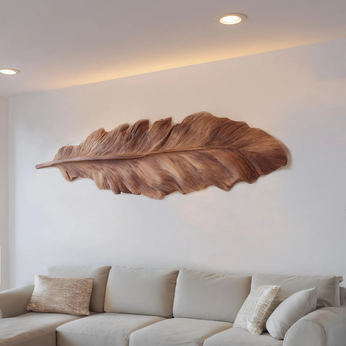 Handcrafted Feather Wall Sculpture For Living Room Decor – ET Woodcrafts