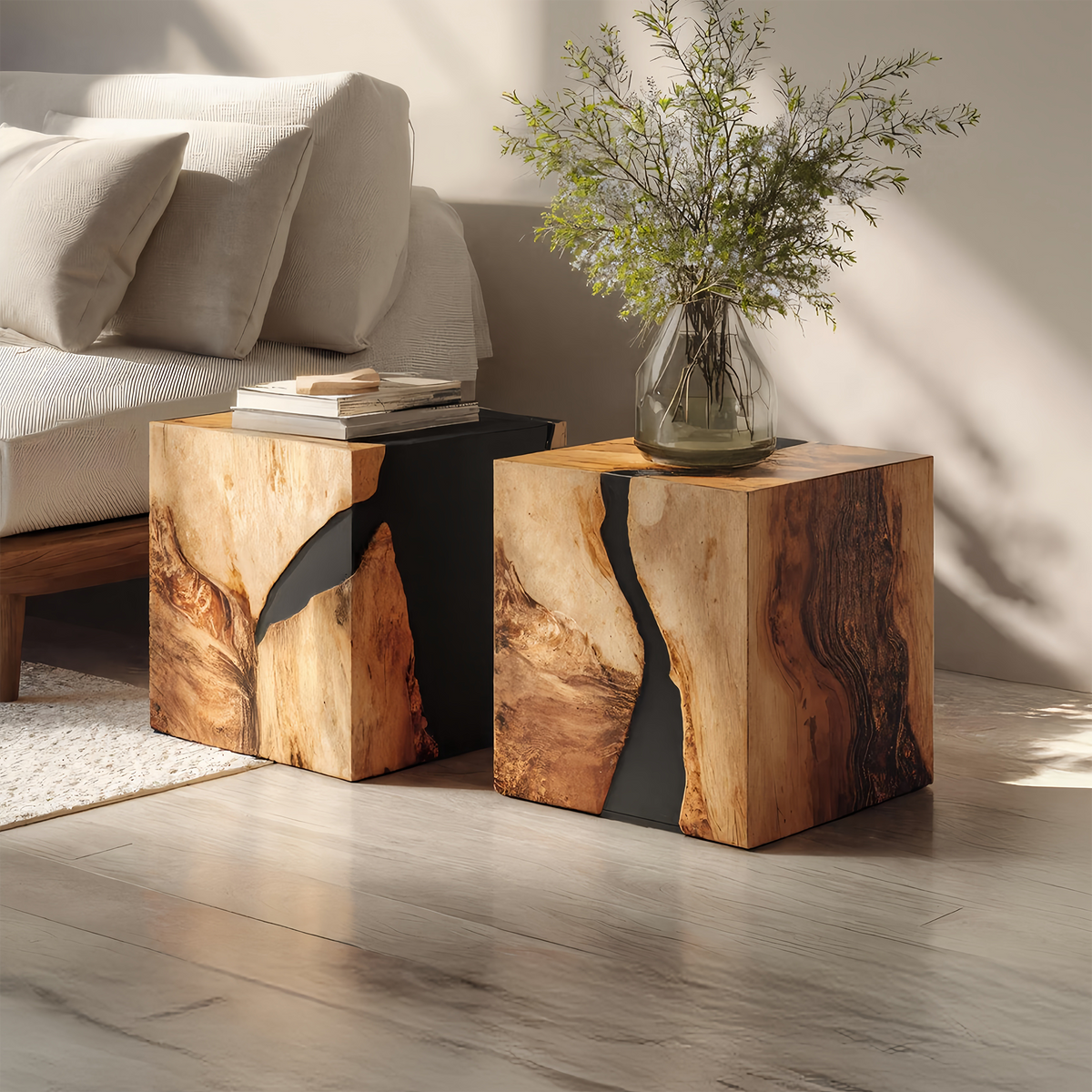 Modern Wooden Cube Coffee Table For Entryway Spaces – ET Woodcrafts