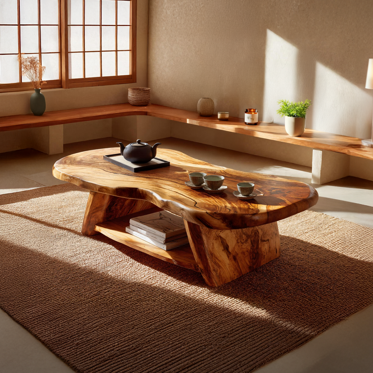 Modern Solid Wood Coffee Table For Living Roomdecor And Interior Desig ...