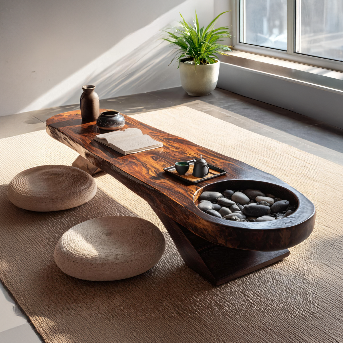 Farmhouse Solid Wood Coffee Table For Living Room And Entryway Design ...