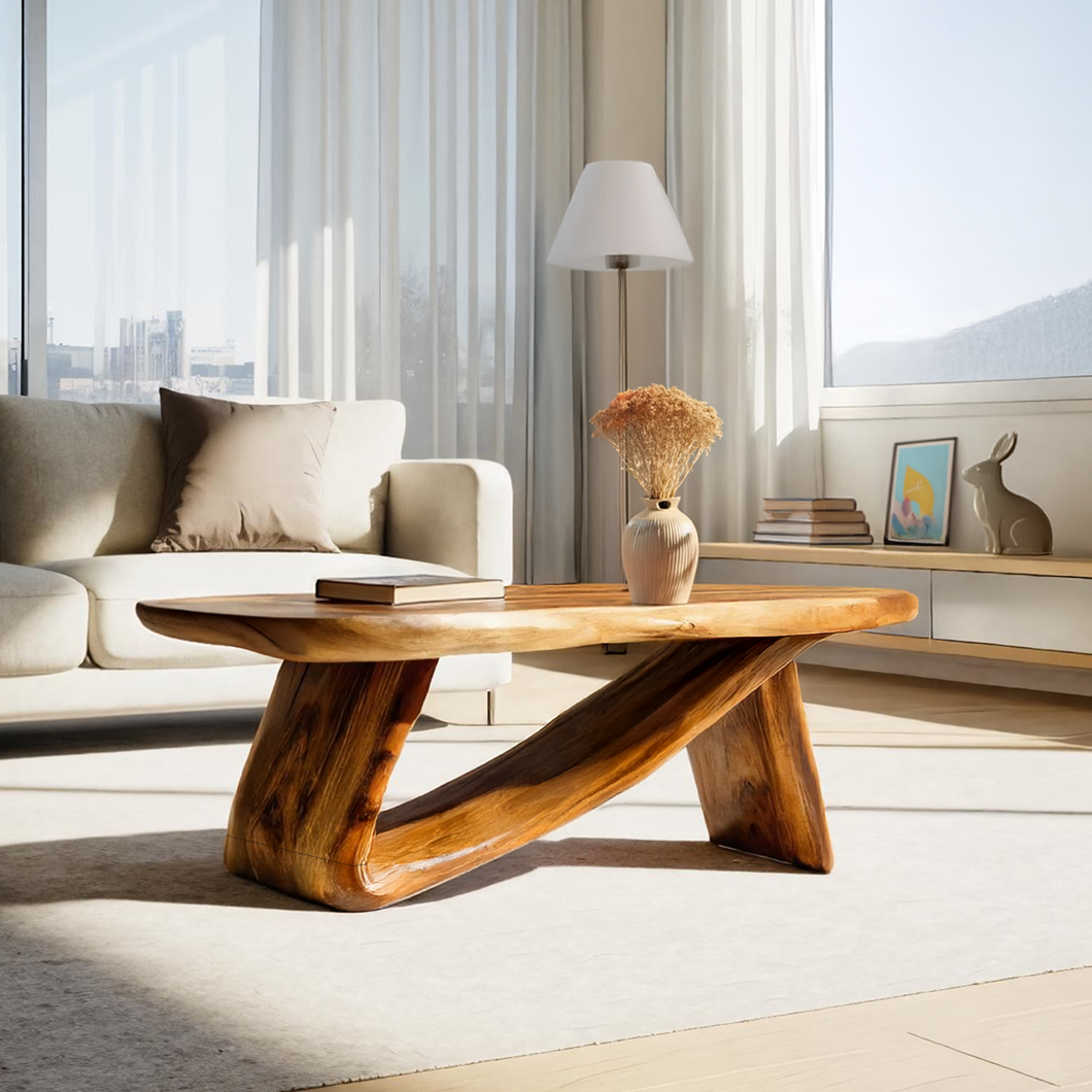 Modern Wooden Live Edge Coffee Table For Furniture Decor And Home Styl ...