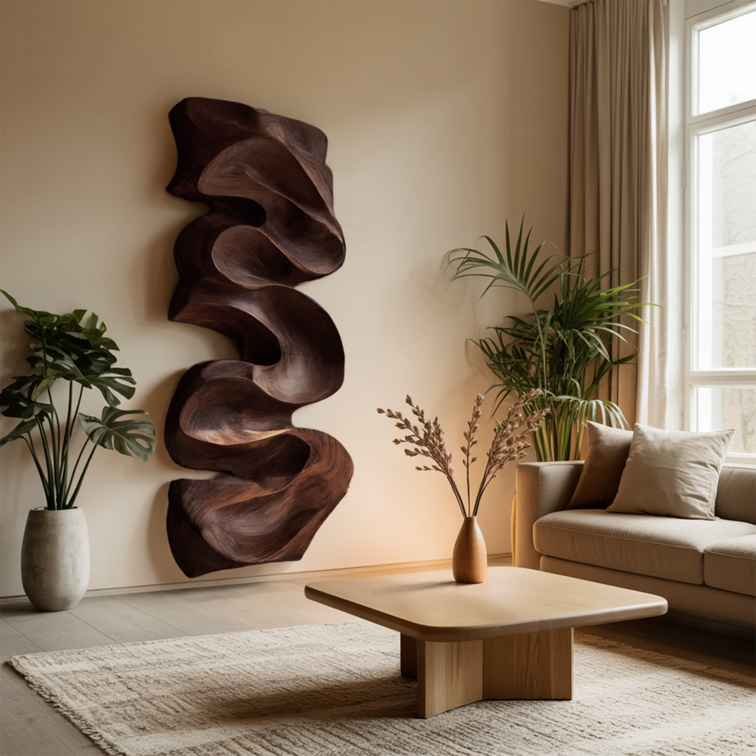 Modern Organic Wall Art Panel Decor For Living Room – ET Woodcrafts