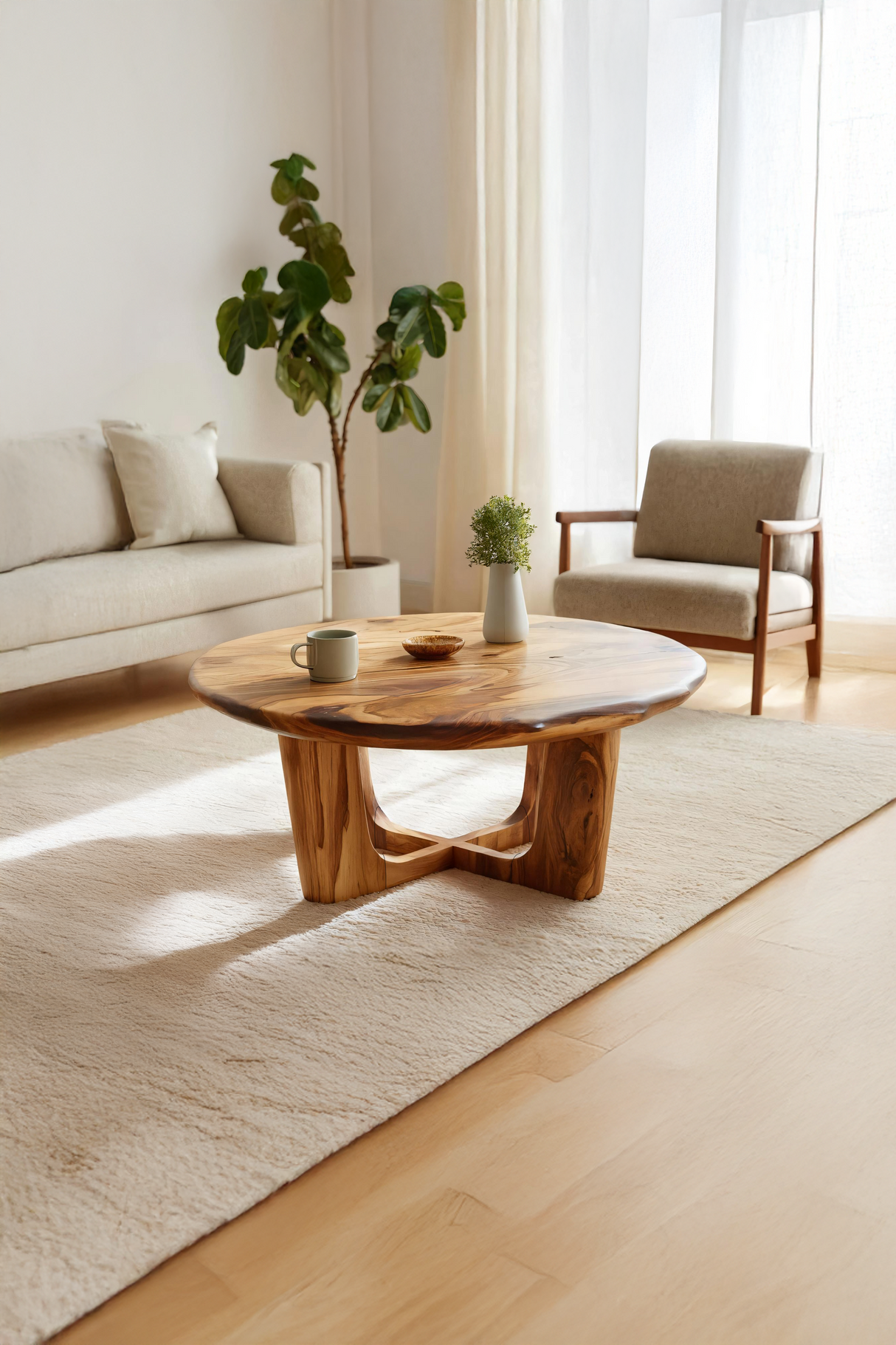 Modern Handcrafted Live Edge Low Table For Living Room Furniture Decor ...