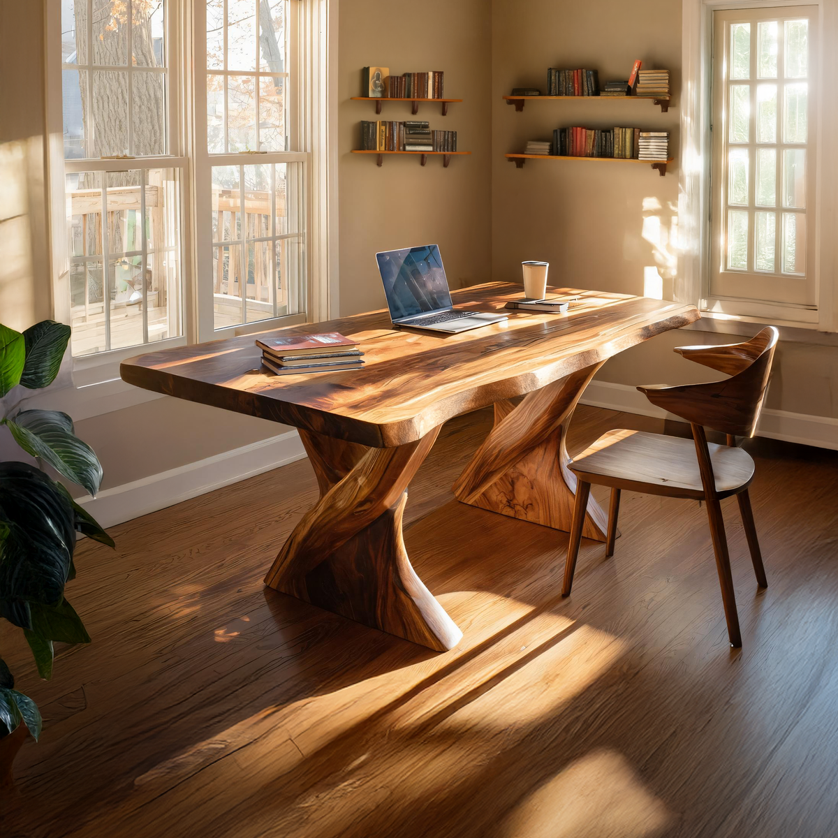 Farmhouse Solid Wood Desk For Minimalist Bedroom Decor – ET Woodcrafts
